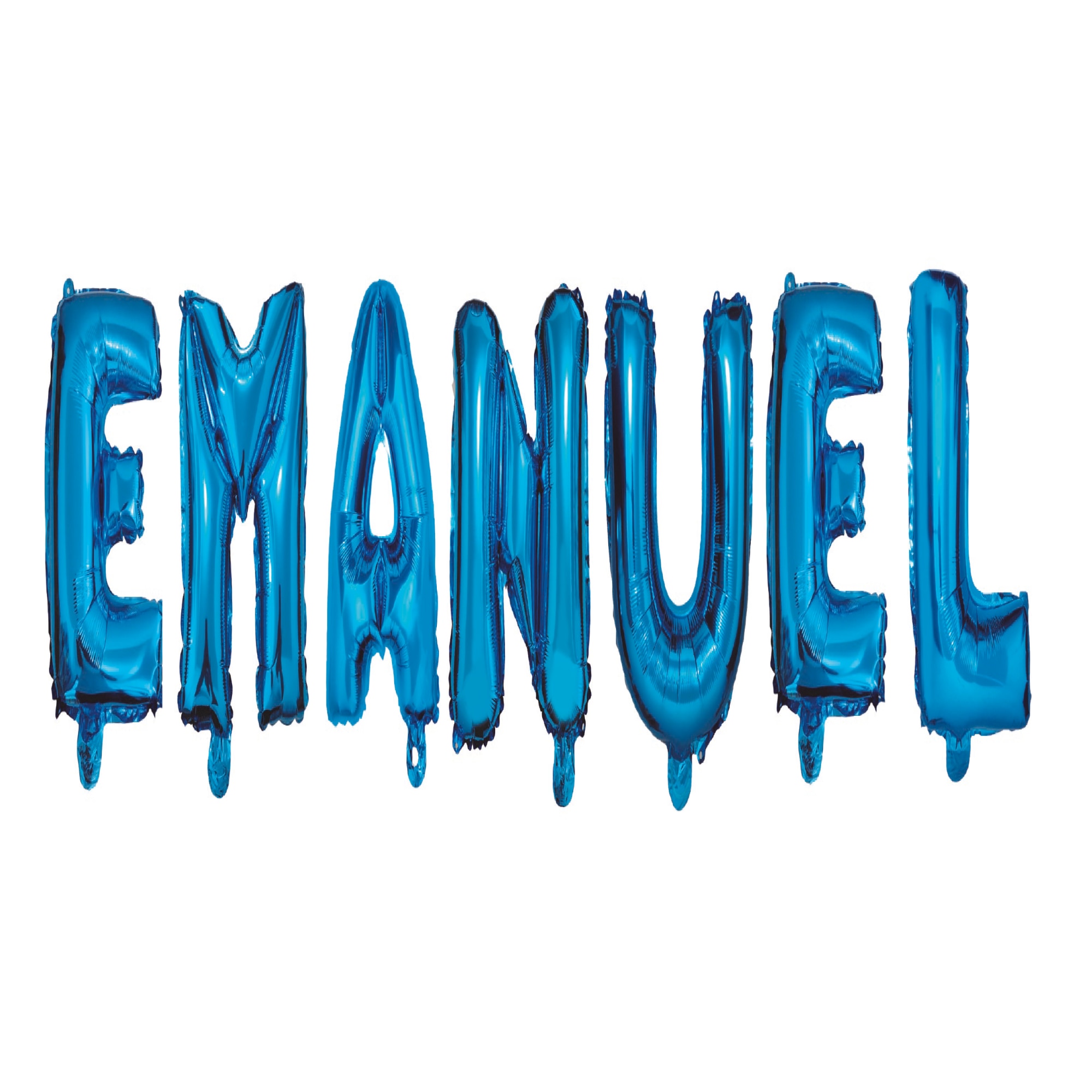 Комплект балони Emanuel Name Letters, син, 40 см - eMAG.bg
