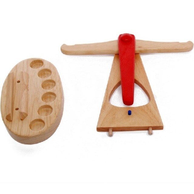 Balanta cu talere si greutati din lemn ecologic PlayScale AKU®, jucarie ...