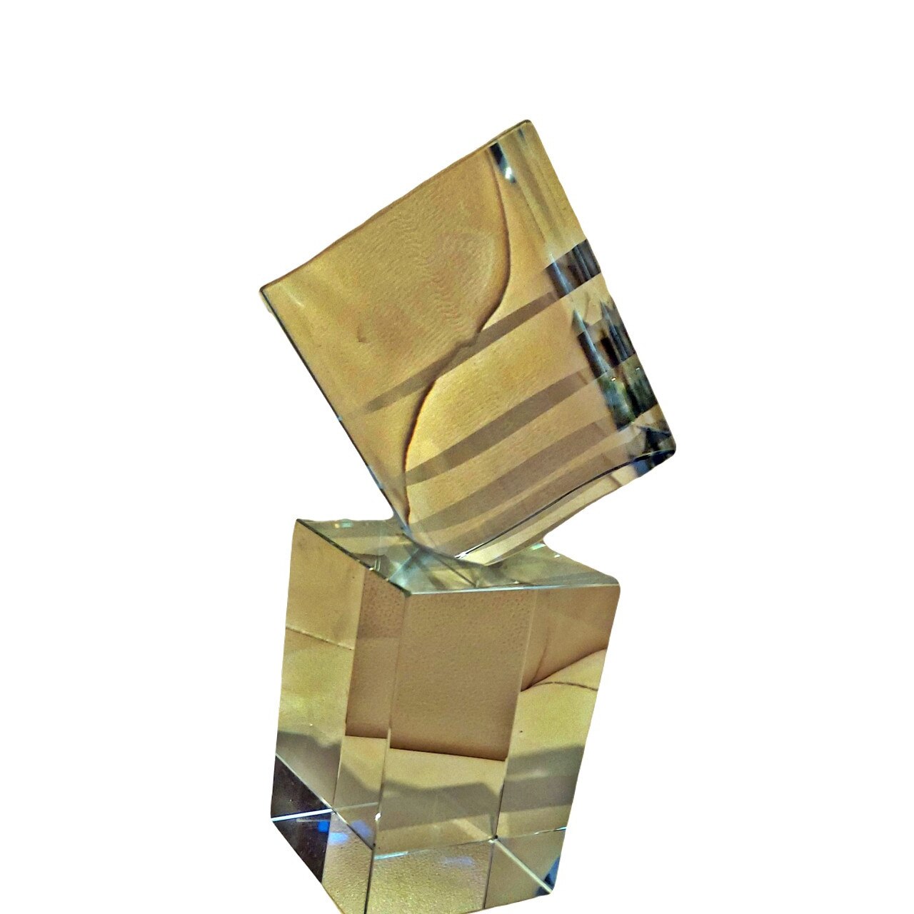 Obiect decorativ - cristal optic, 24cmx8cm, conceptie si realizare ...