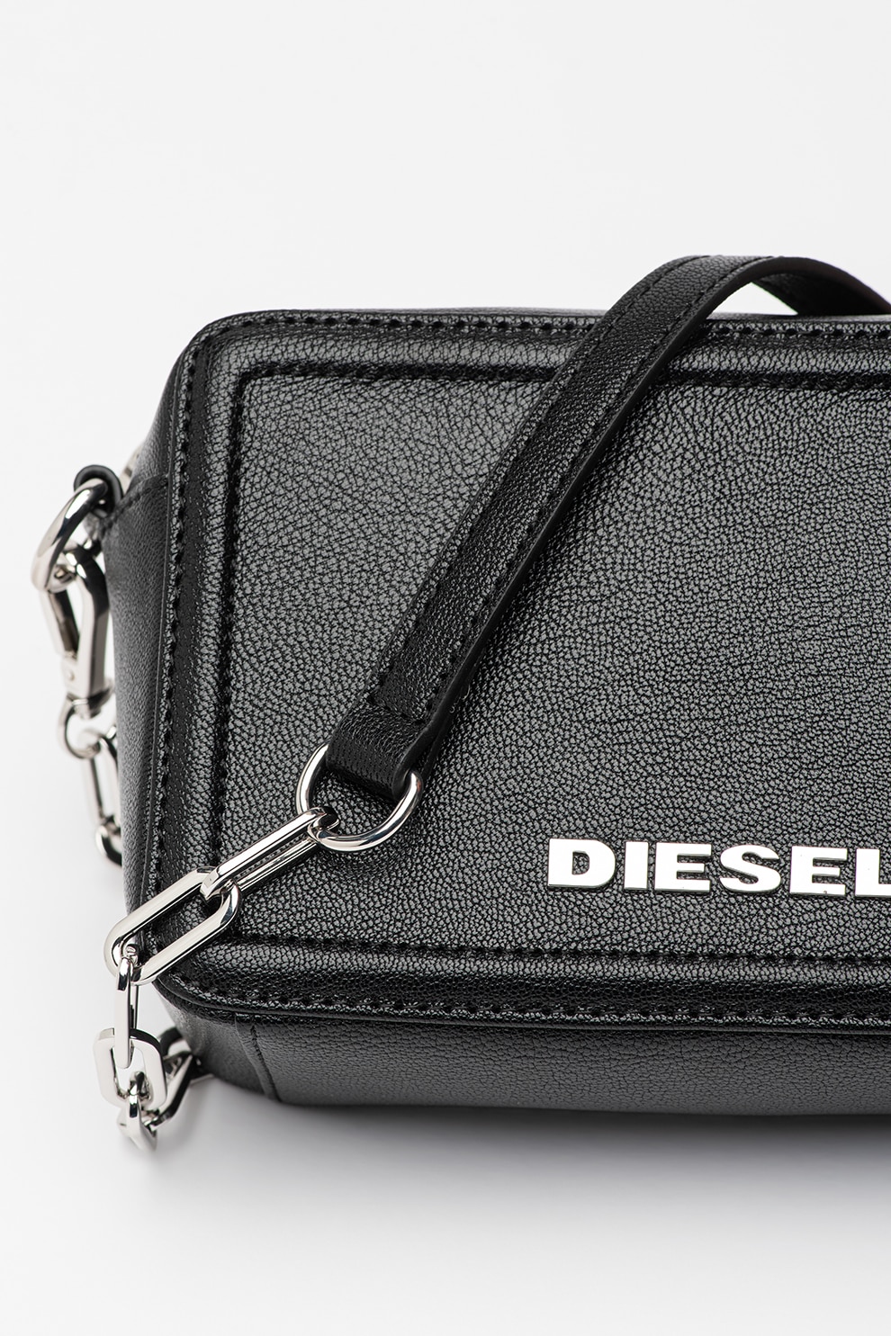 Diesel, Geanta de piele cu logo Rosa, Negru - eMAG.ro