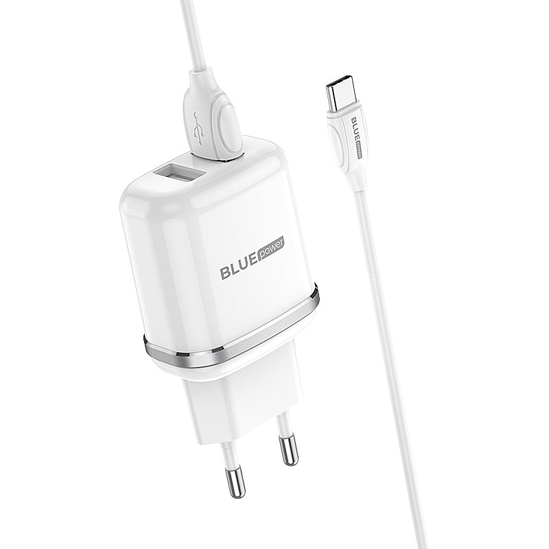 Incarcator Retea BLUE Power BCBA25A, cablu USB type C, 2 X USB, 2.4 A ...