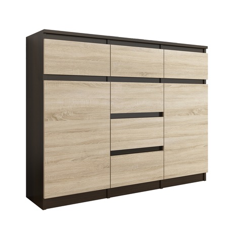 Comoda moderna, Pvc, S-62d wenge mix sonoma, 99x40x120 - eMAG.ro