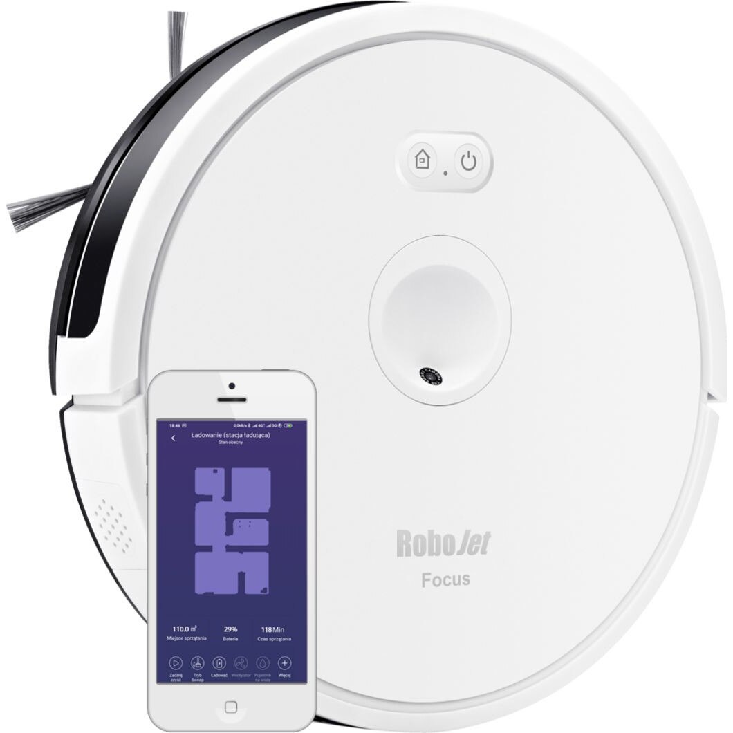 Прахосмукачка робот RoboJet Focus, 0.6 л, 3 програми, Wifi, Бяла - eMAG.bg