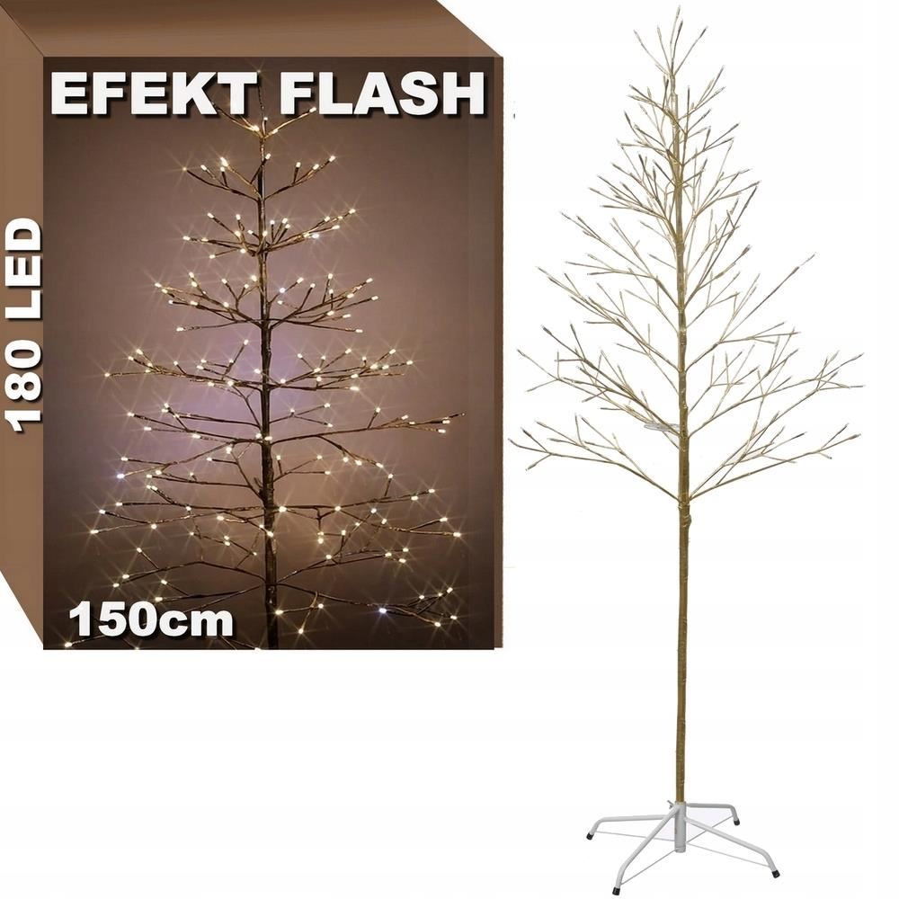 Pom decorativ cu lumini, auriu, 180 LED, IP20, 150 cm - eMAG.ro