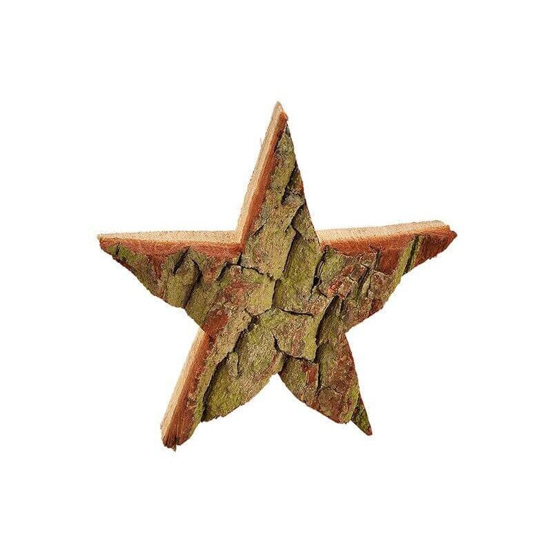 Decoratiune stea din scoarta de lemn ,15x15x3cm - eMAG.ro