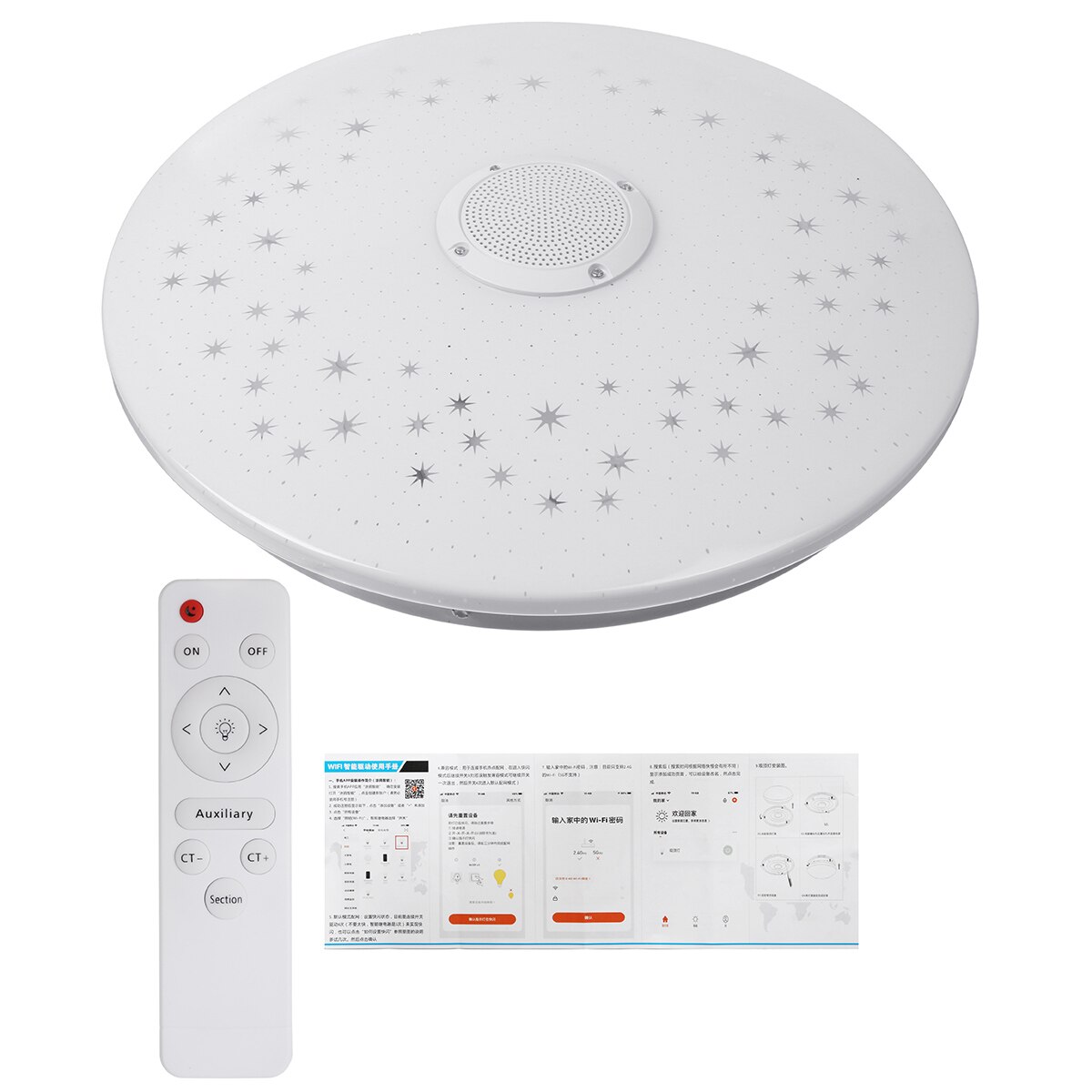 Aplica muzicala LED RGB, Bluetooth, Telecomanda, Alb - eMAG.ro