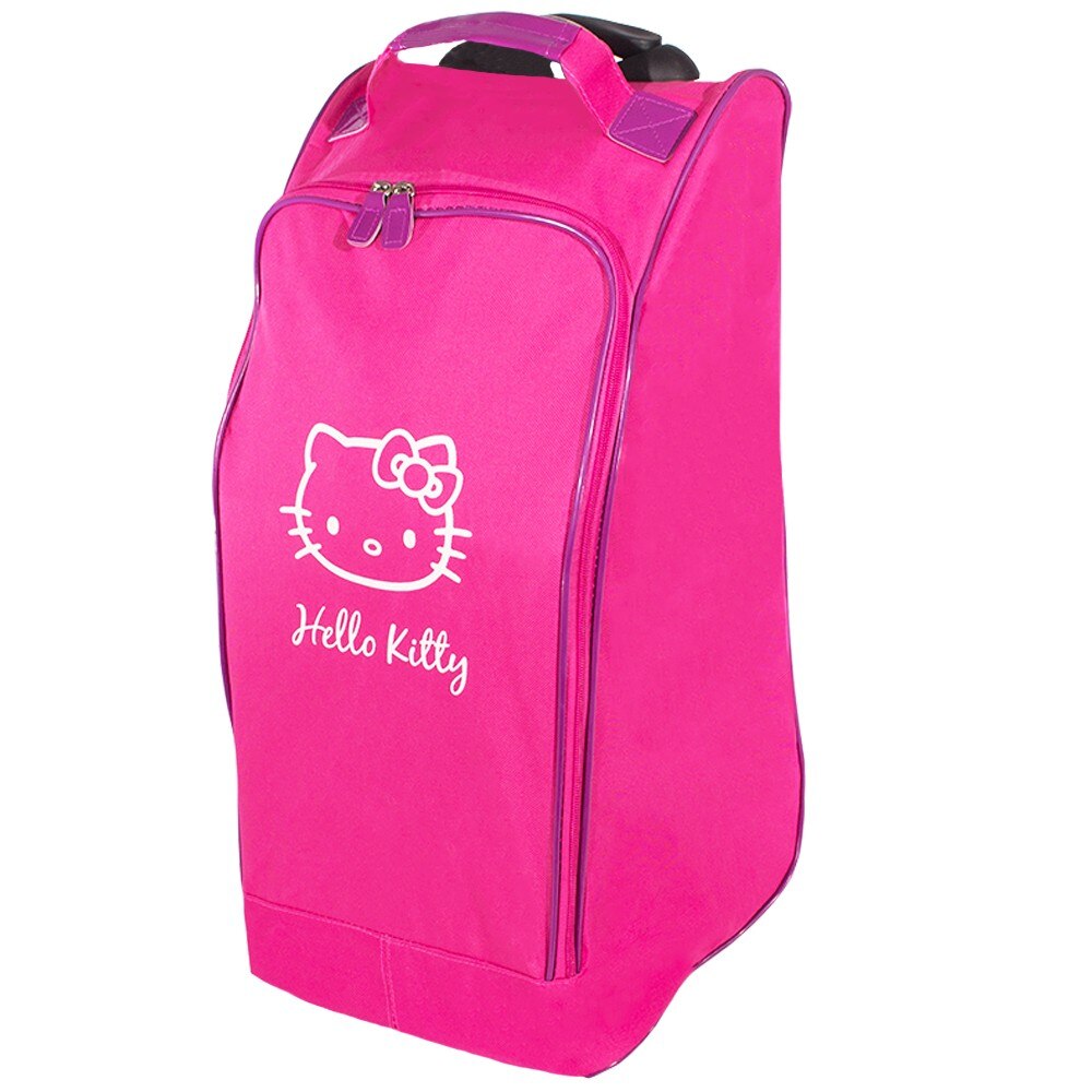 Geanta troler cu maner telescopic si doua roti, Hello Kitty, roz - eMAG.ro