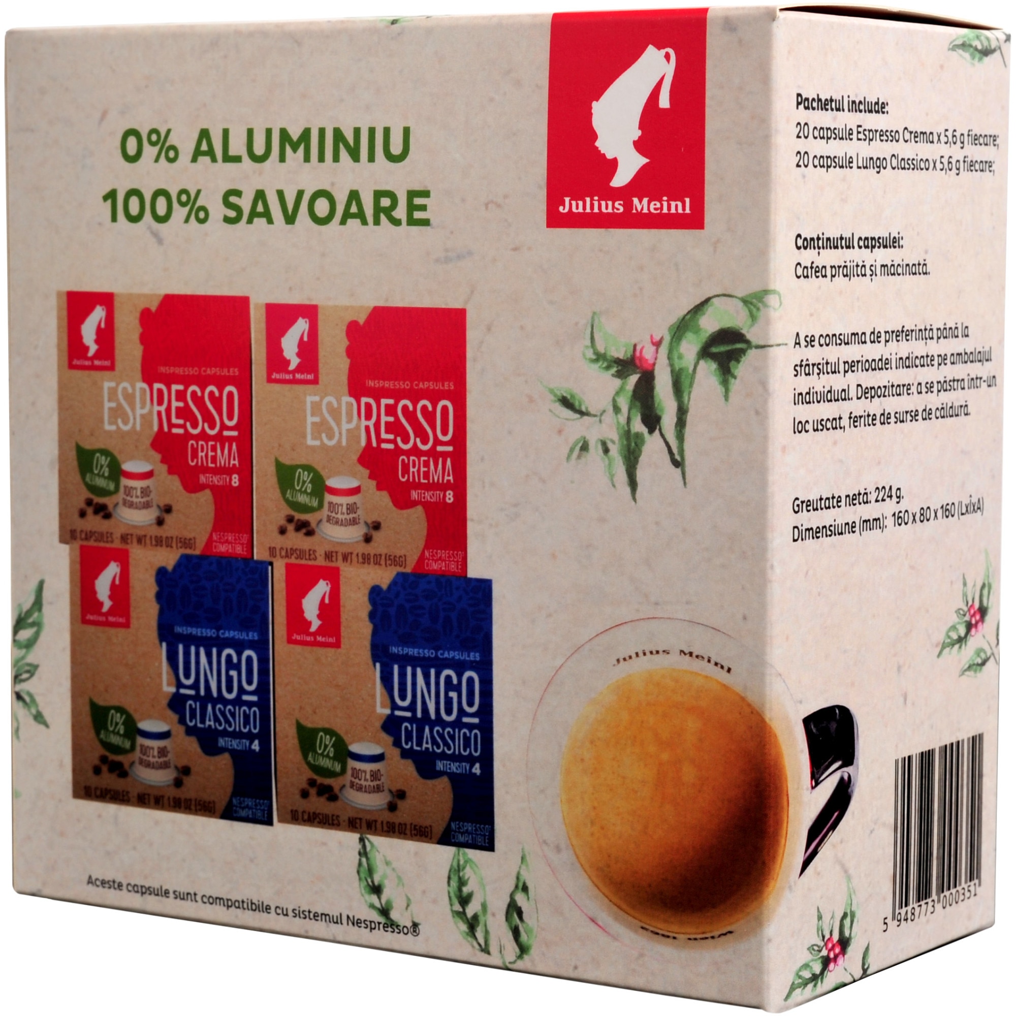 Pachet 4 cutii capsule cafea Julius Meinl Inspresso, compatibile ...