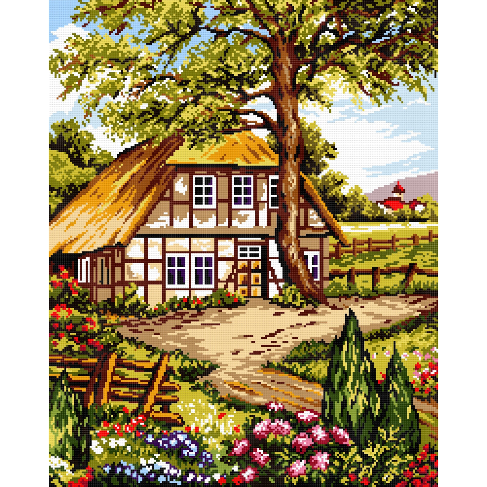 Goblen Vara, Hudemas, kit imprimat pe panza, cu fire mouline 20x25cm ...