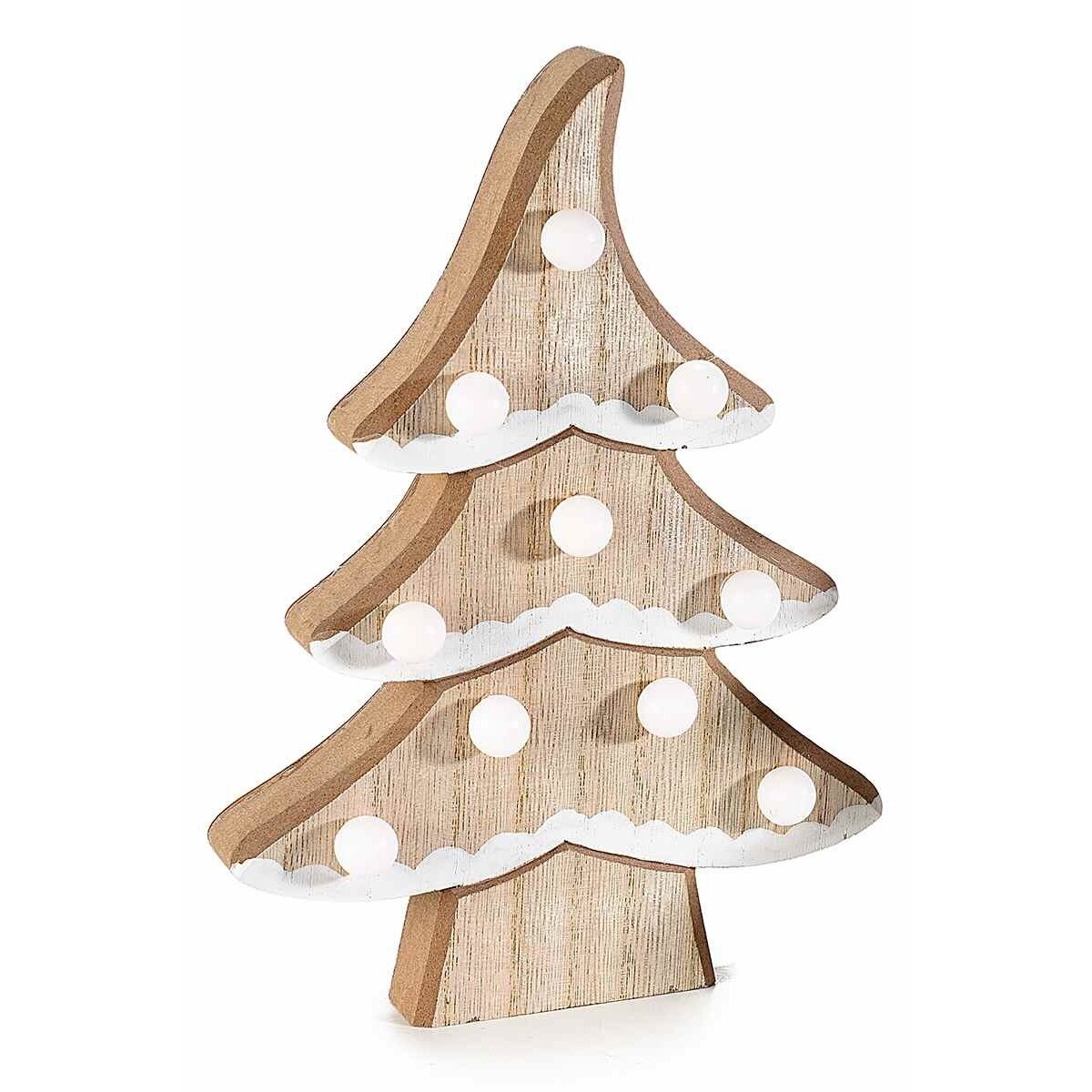 Brad din lemn natur cu leduri 16 cm x 3.5 cm x 22 h - eMAG.ro