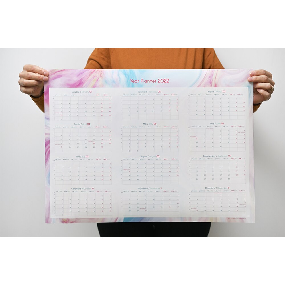 Calendar Planner Anual A2 Marble landscape 2022 romana/engleza - eMAG.ro