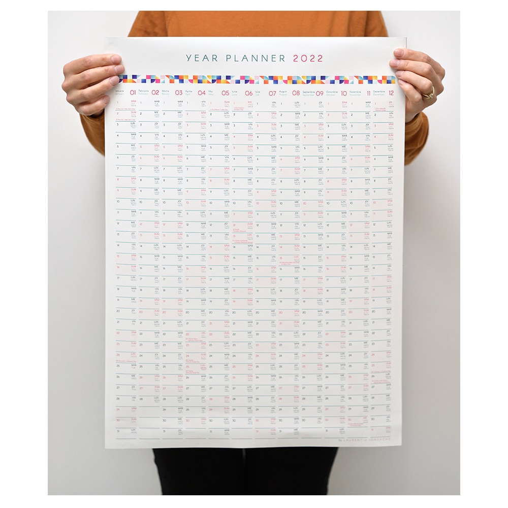 Calendar Planner Anual A2 vertical 2022 romana/engleza - eMAG.ro