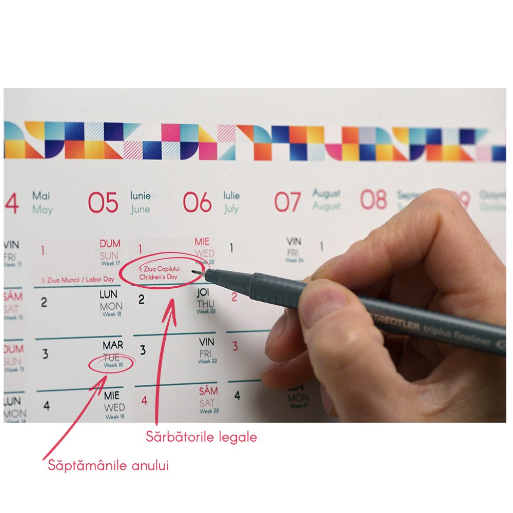 Calendar Planner Anual A2 vertical 2022 romana/engleza - eMAG.ro