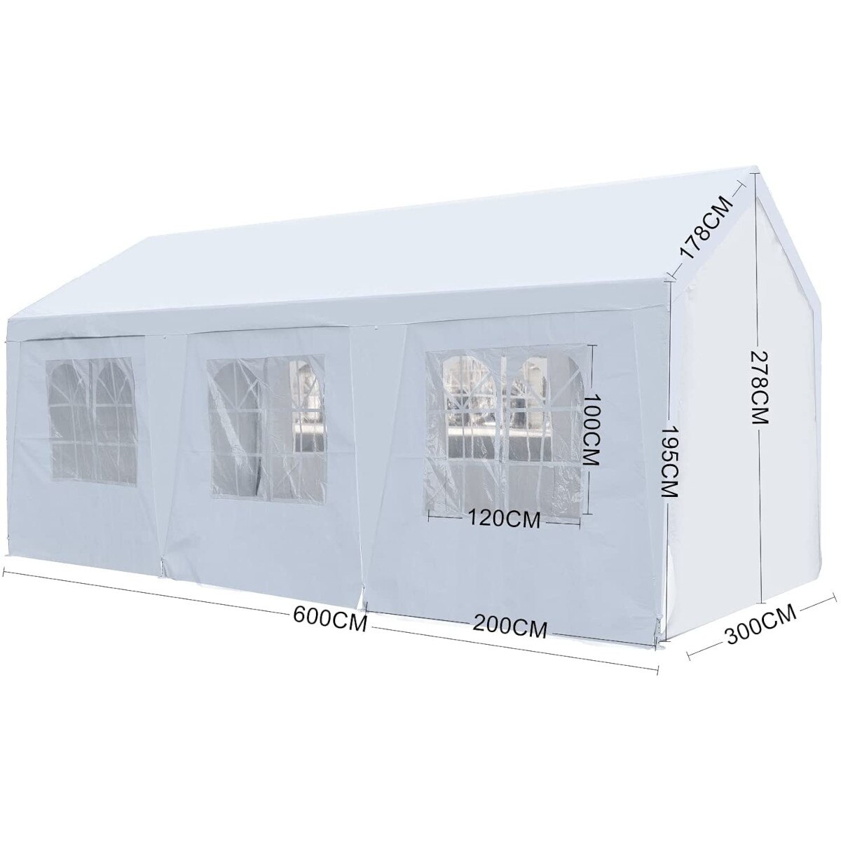 Cort, pavilion semiprofesional, 3x6 m, structura din otel, prelata ...