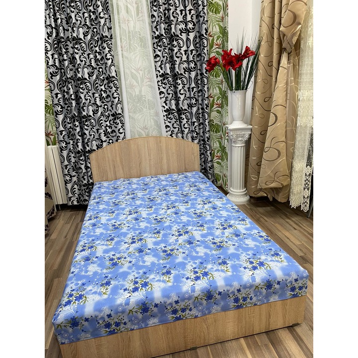 Син чаршаф 250х215см за двойно легло, за матрак над 180см, "Micsunele ...