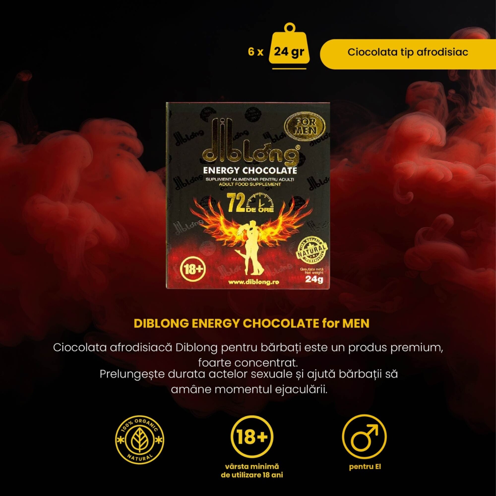 Set 6 afrodisiace tip ciocolata premium concentrat, DIBLONG ENERGY ...
