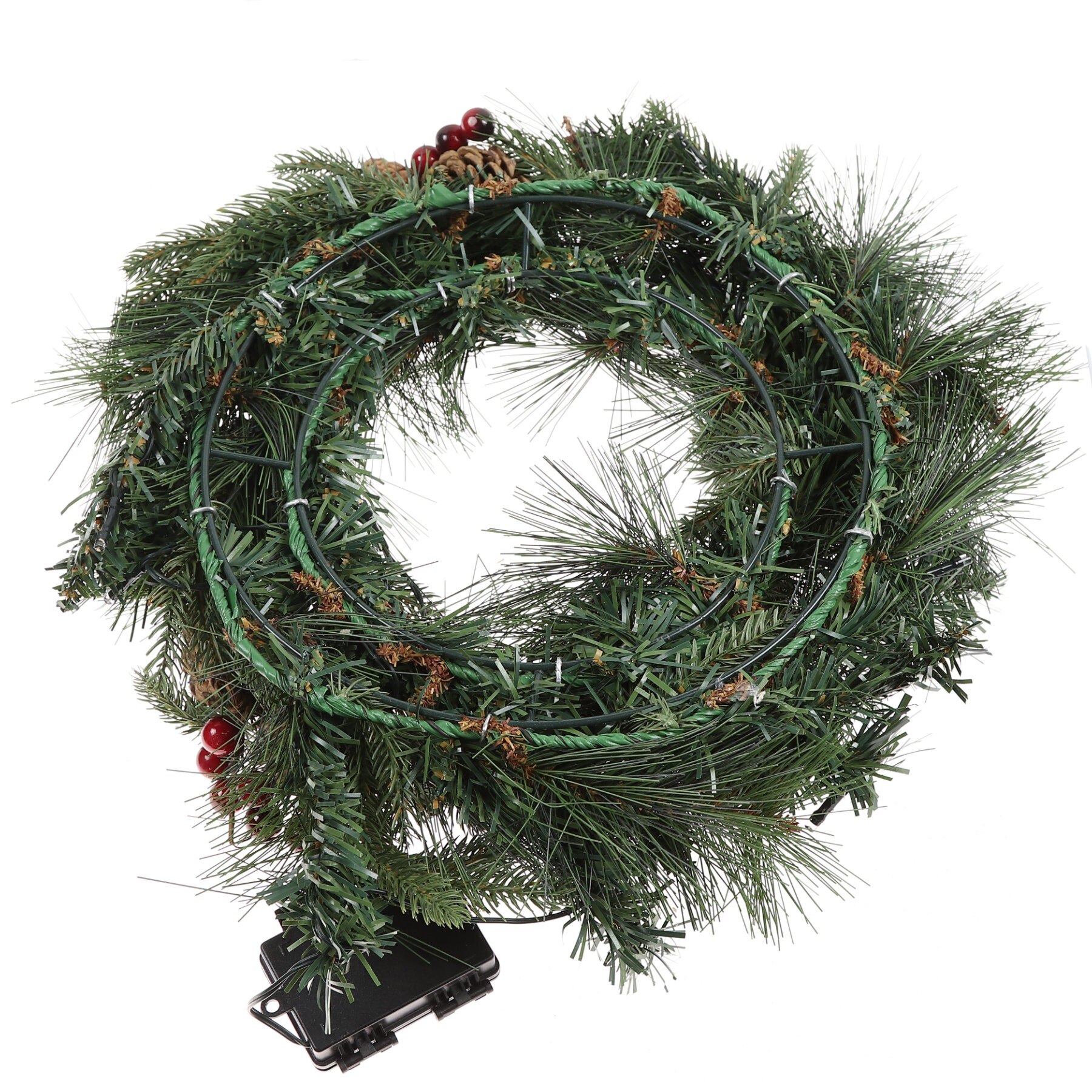 Coronita pentru Craciun cu 35 led-uri, lumina calda, 40 cm, verde - eMAG.ro