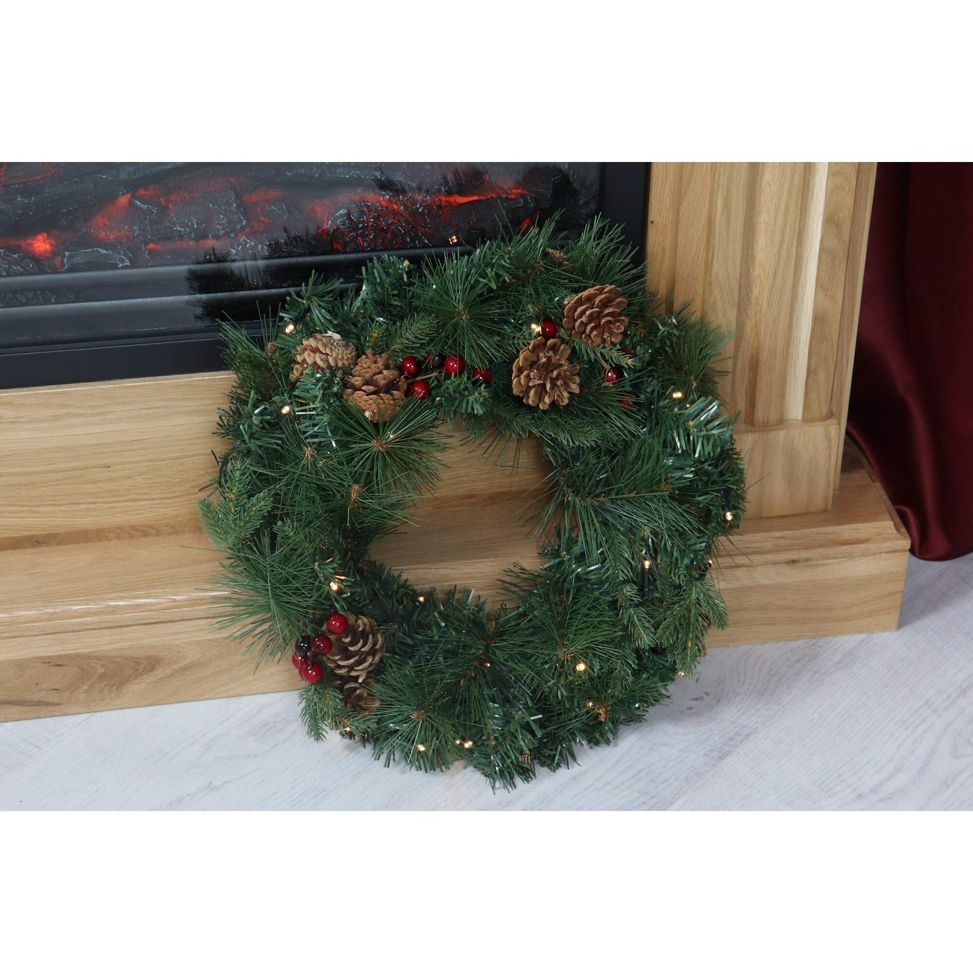 Coronita pentru Craciun cu 35 led-uri, lumina calda, 40 cm, verde - eMAG.ro