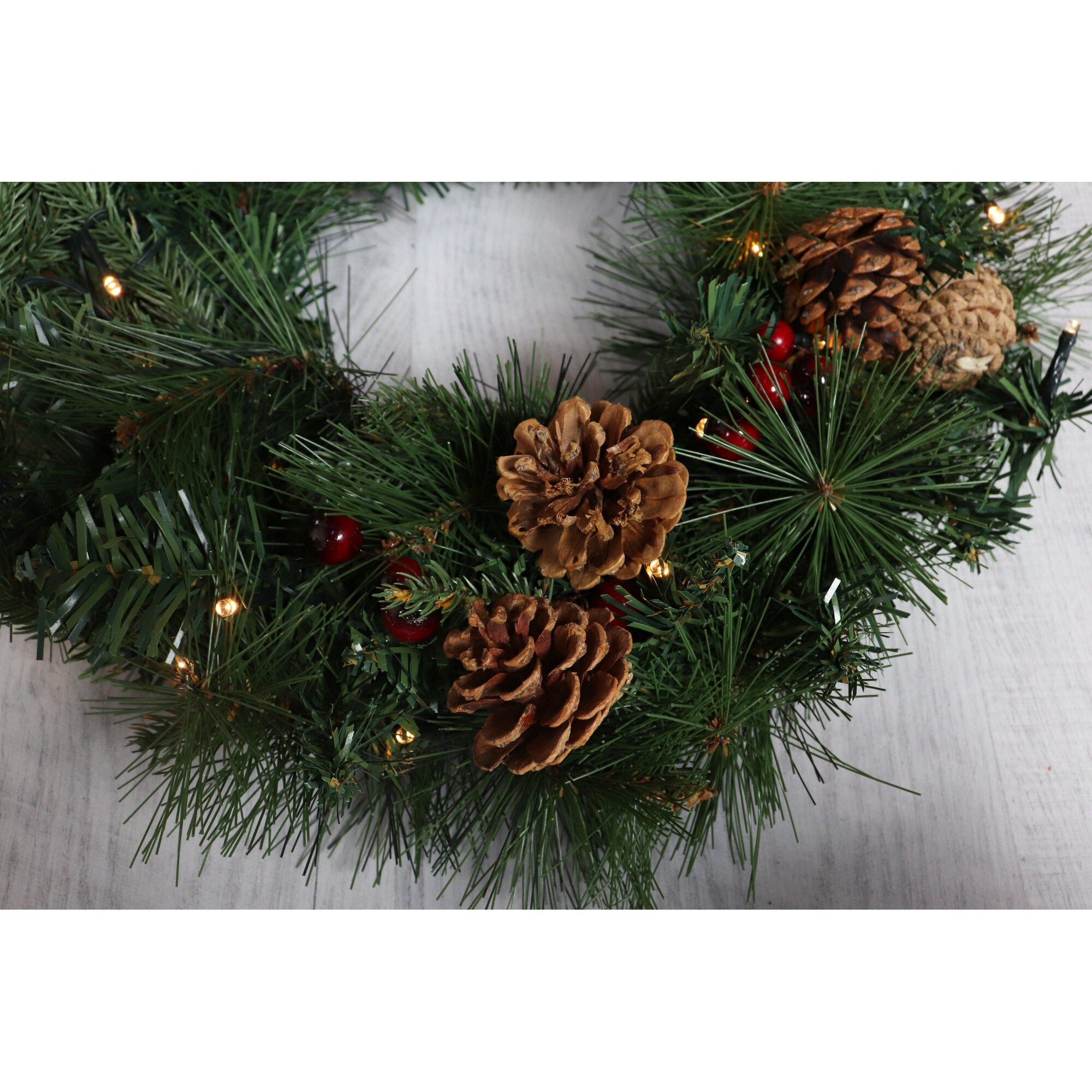 Coronita pentru Craciun cu 35 led-uri, lumina calda, 40 cm, verde - eMAG.ro