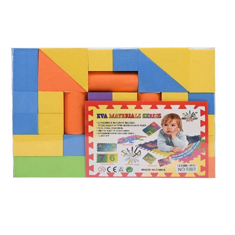 Set 32 de cuburi realizate din spuma multicolor, diverse forme ...