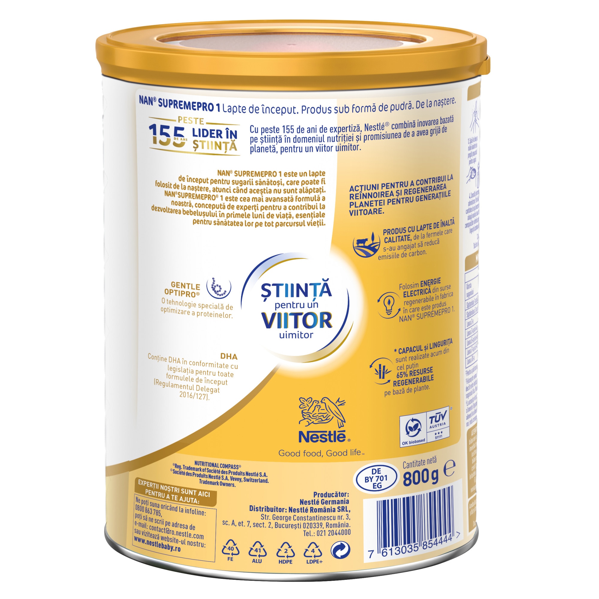 Formula de lapte praf Nestle NAN 1 Supreme Pro, 800g, 0-6 luni - eMAG.ro