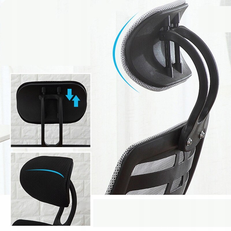 Scaun de birou ergonomic cu tetiera, Negru - eMAG.ro