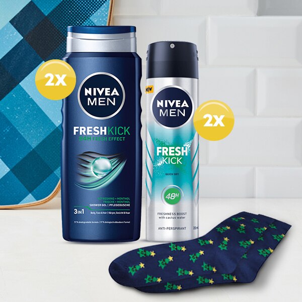 Комплект Nivea Men Fresh Kick: Дезодорант спрей Nivea Men Fresh Kick ...