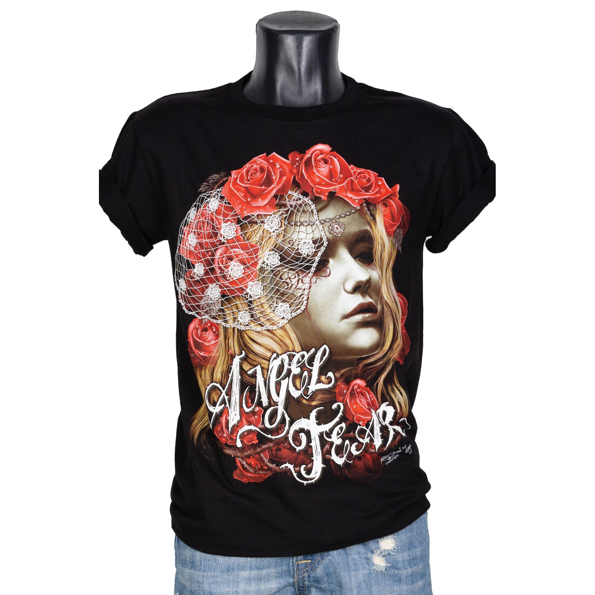 Тениска Rock Chang 3D Angel Tear Woman, Черен, L - eMAG.bg