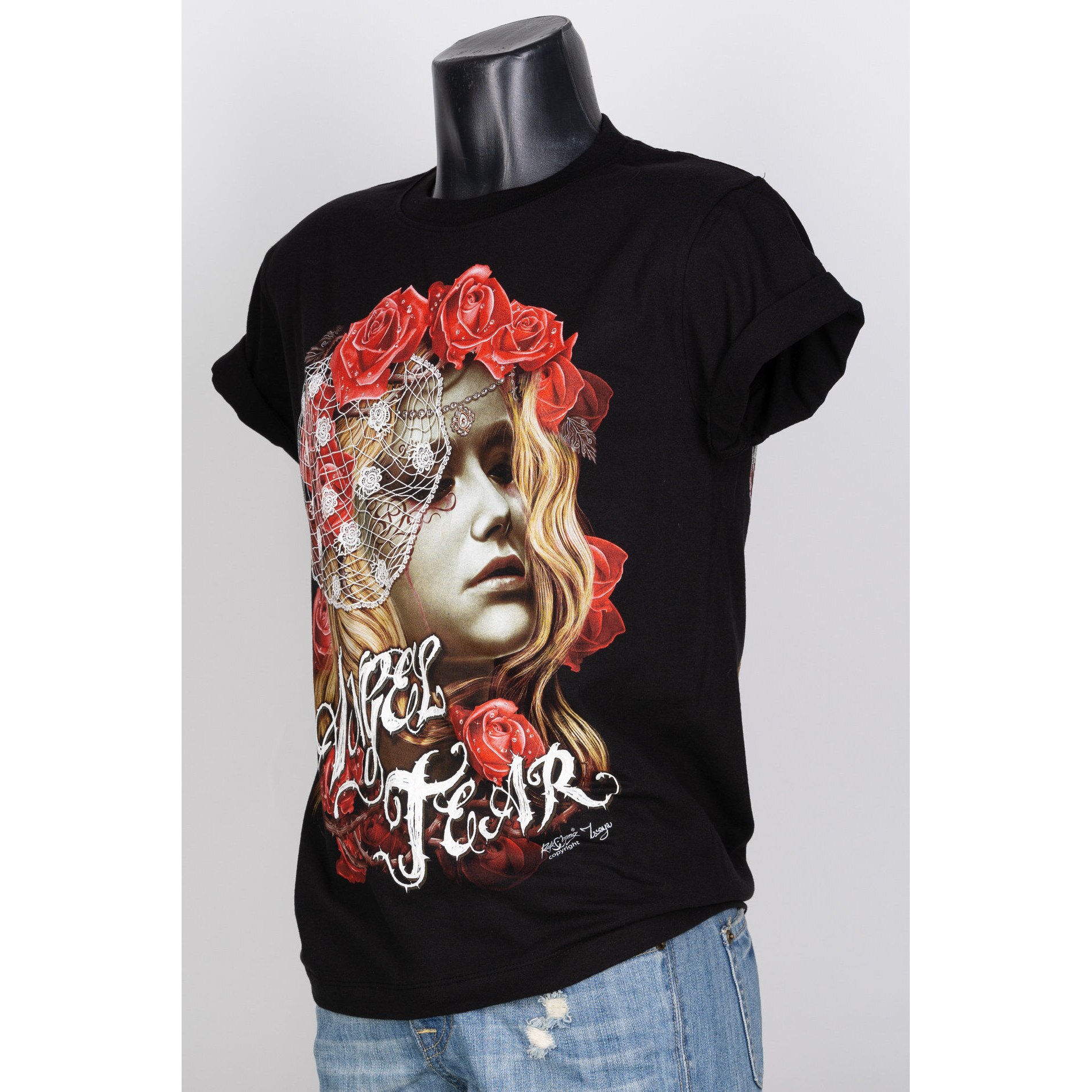Тениска Rock Chang 3D Angel Tear Woman, Черен, L - eMAG.bg