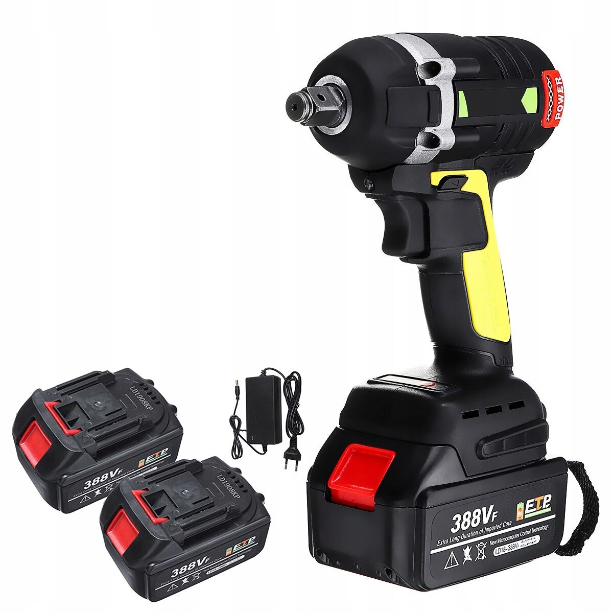 Cheie de impact fara fir, 388VF, 3000rpm, Negru/Galben - eMAG.ro