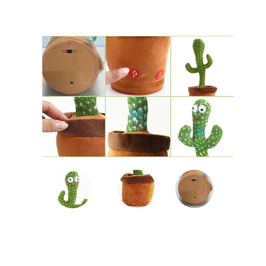Jucarie interactiva Cactus Vorbitor si Dansator 32cm, cu costumas de ...
