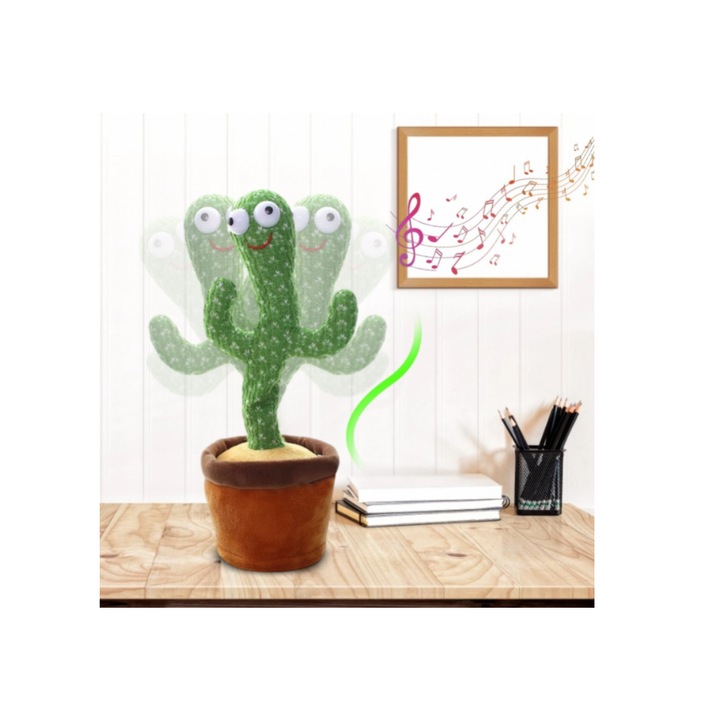 Jucarie interactiva Cactus Vorbitor si Dansator 37cm, teleMAG - eMAG.ro