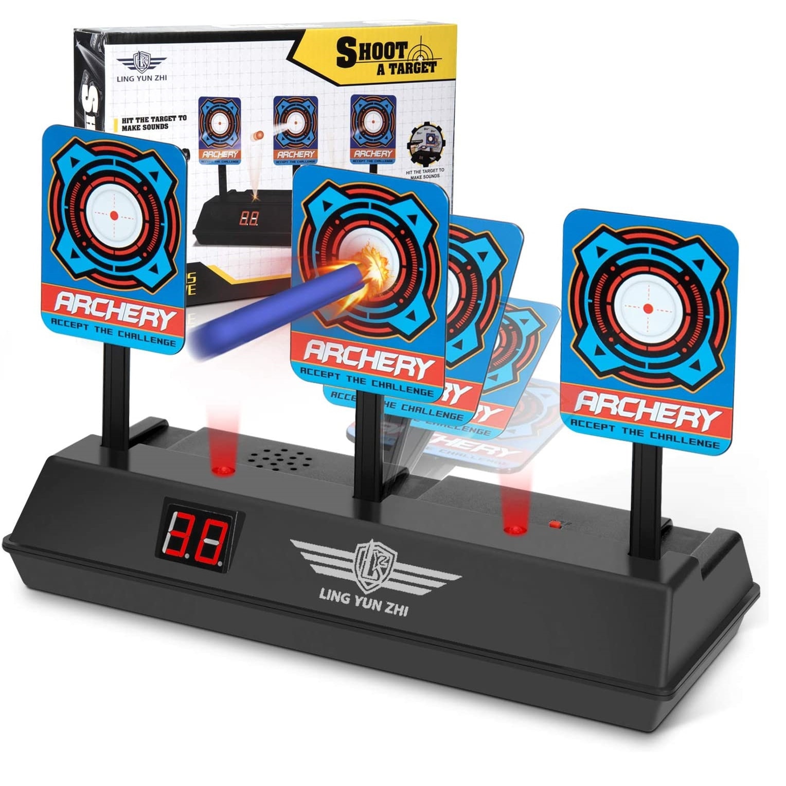 Tinta pentru pistol Nerf cu efecte sonore, resetare automata tinta ...