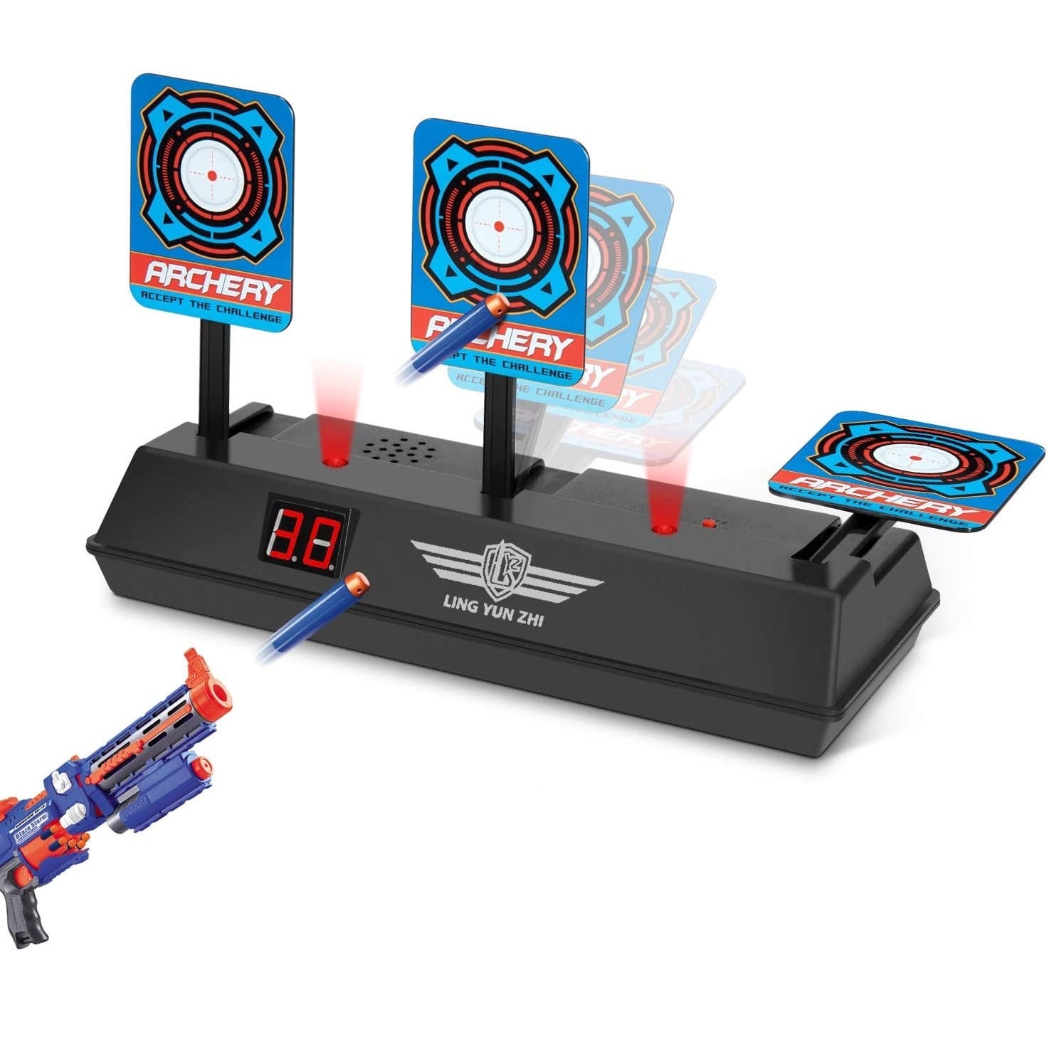 Tinta pentru pistol Nerf cu efecte sonore, resetare automata tinta ...