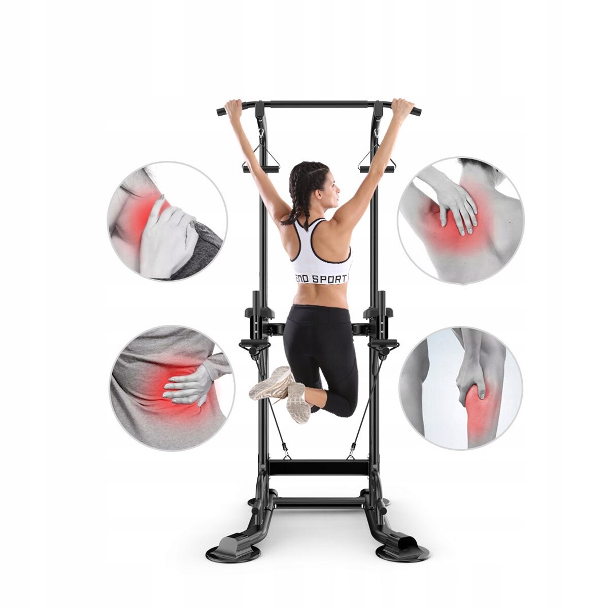 Aparat multifunctional tractiuni, 150 kg, 97x90x230 cm, Negru - eMAG.ro