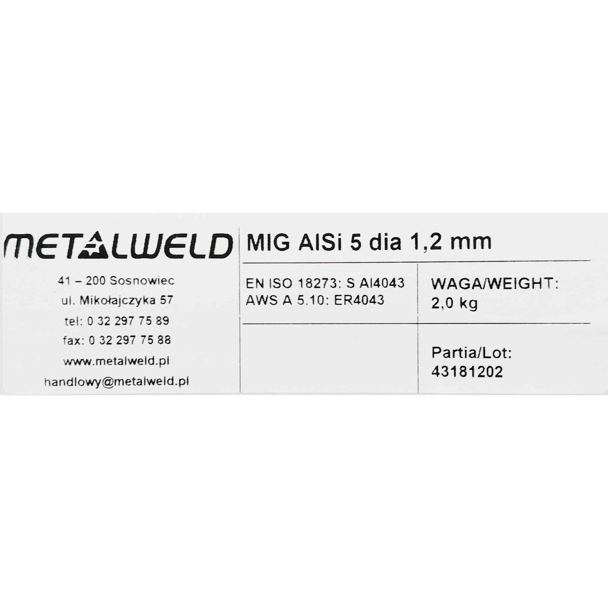 Sarma sudura Aluminiu AlSi5, 1.2mm, 2Kg - eMAG.ro