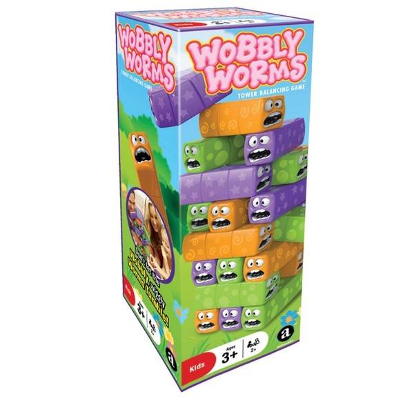 Joc de societate pentru copii, Wobbly Worms, tip Jenga, minim doi ...