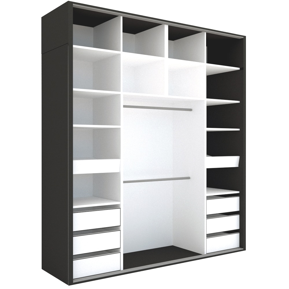 Dressing Genarom LEX A, Negru Lucios, 241 x 240 x 66 cm - eMAG.ro