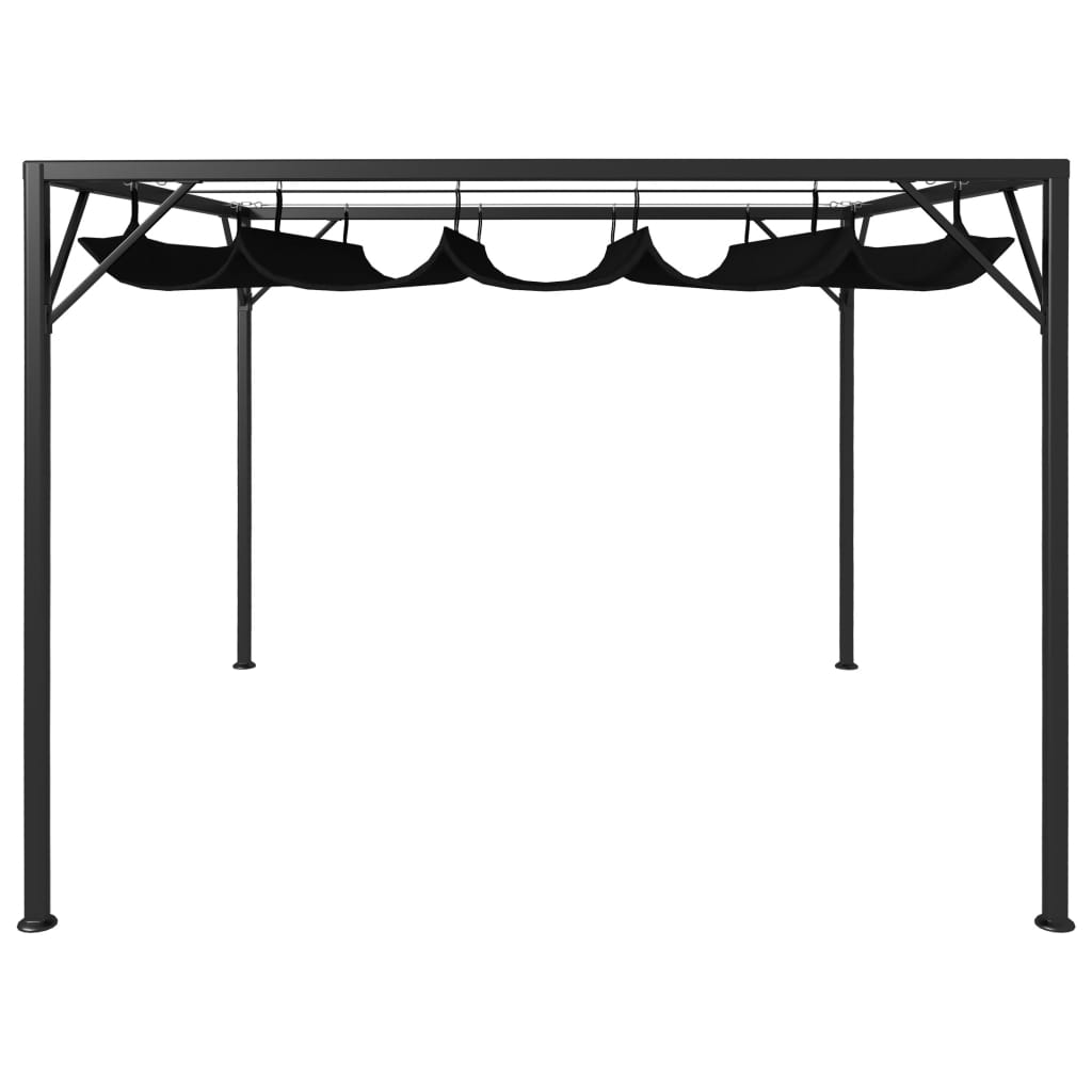 Pavilion de gradina cu acoperis retractabil, antracit, 3 x 3 m ...