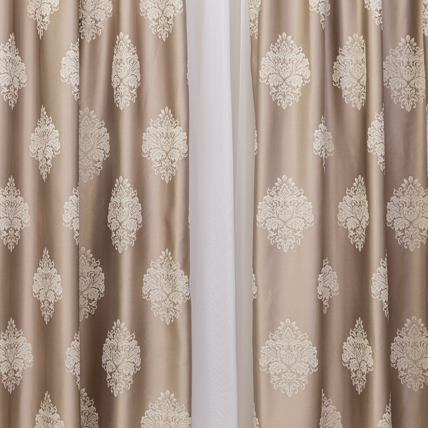 Set 2 draperii Hiko Imperial Chateau bej taupe 2x350x245 cm, cu rejansa ...