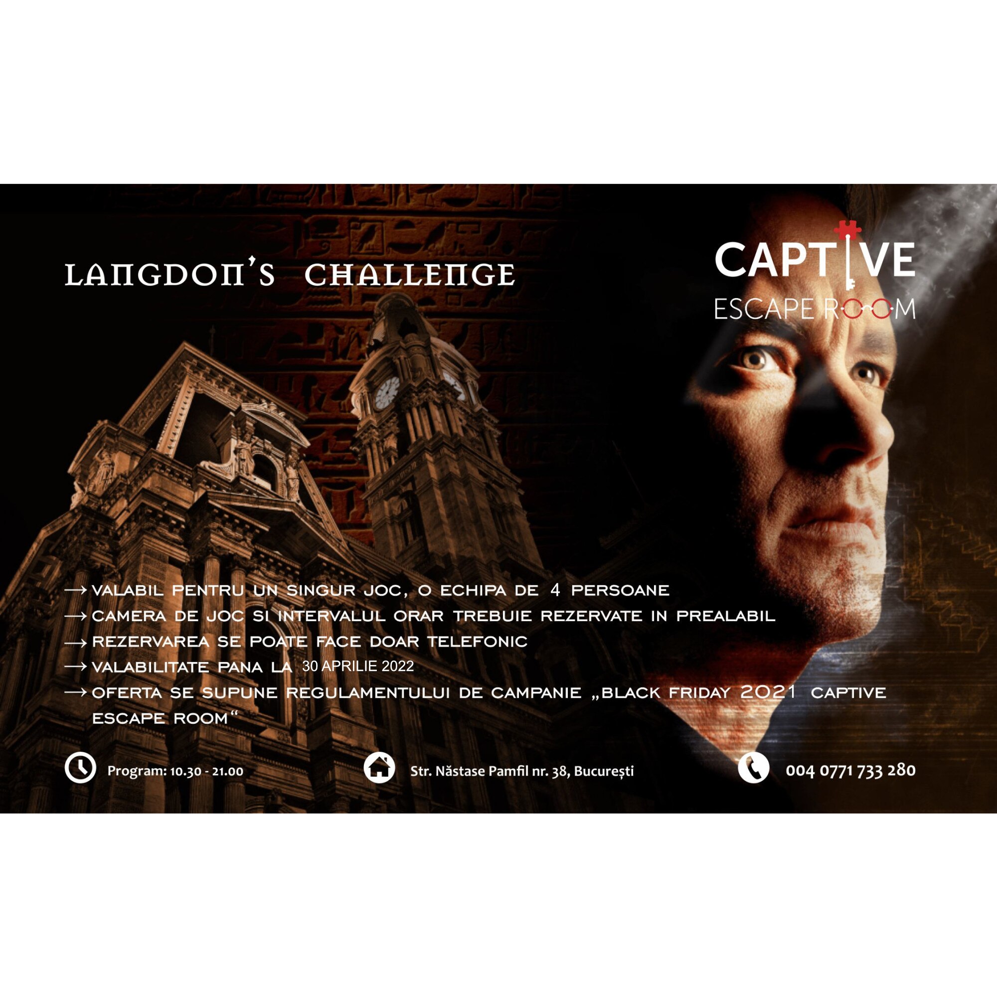 Captive Escape Room Voucher Acces Pentru 4 Persoane In Camera Langdon captive-escape-room-voucher-acces-pentru-4-persoane-in-camera-langdon
