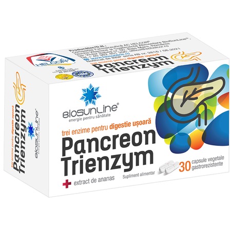Supliment alimentar Pancreon Trienzym BioSunLine, 30 capsule - eMAG.ro
