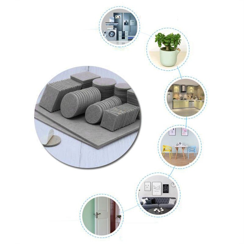 Set 98 planoare antiderapante, GOGOU, pasla, protectii mobilier, gri ...