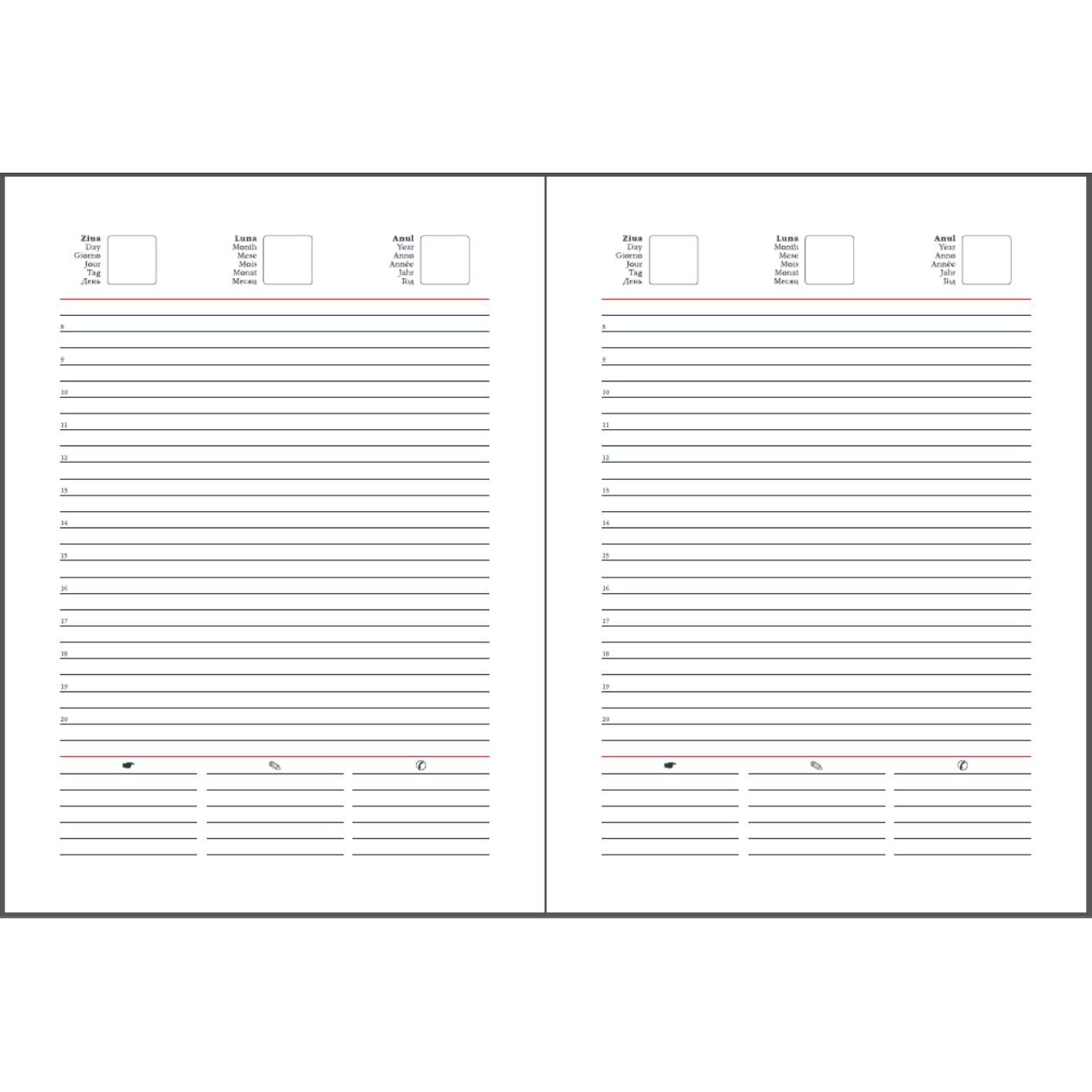 Agenda nedatata A5 hartie offset coperta turquoise - eMAG.ro