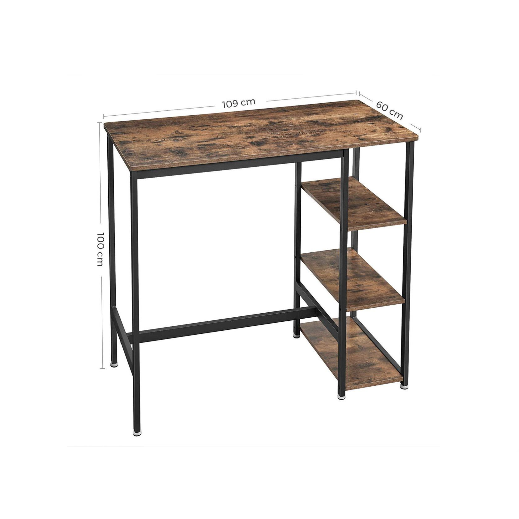 Masa inalta Nancy Homestore, Lemn, 3 Rafturi, 109 x 60 x 100 cm, Maro ...