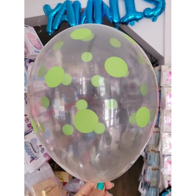 Set 20 baloane latex transparente cu buline verde 30 cm - eMAG.ro