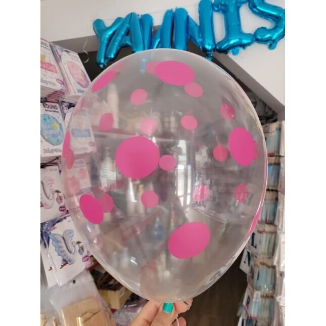 Set 20 baloane latex transparente cu buline roz 30 cm - eMAG.ro