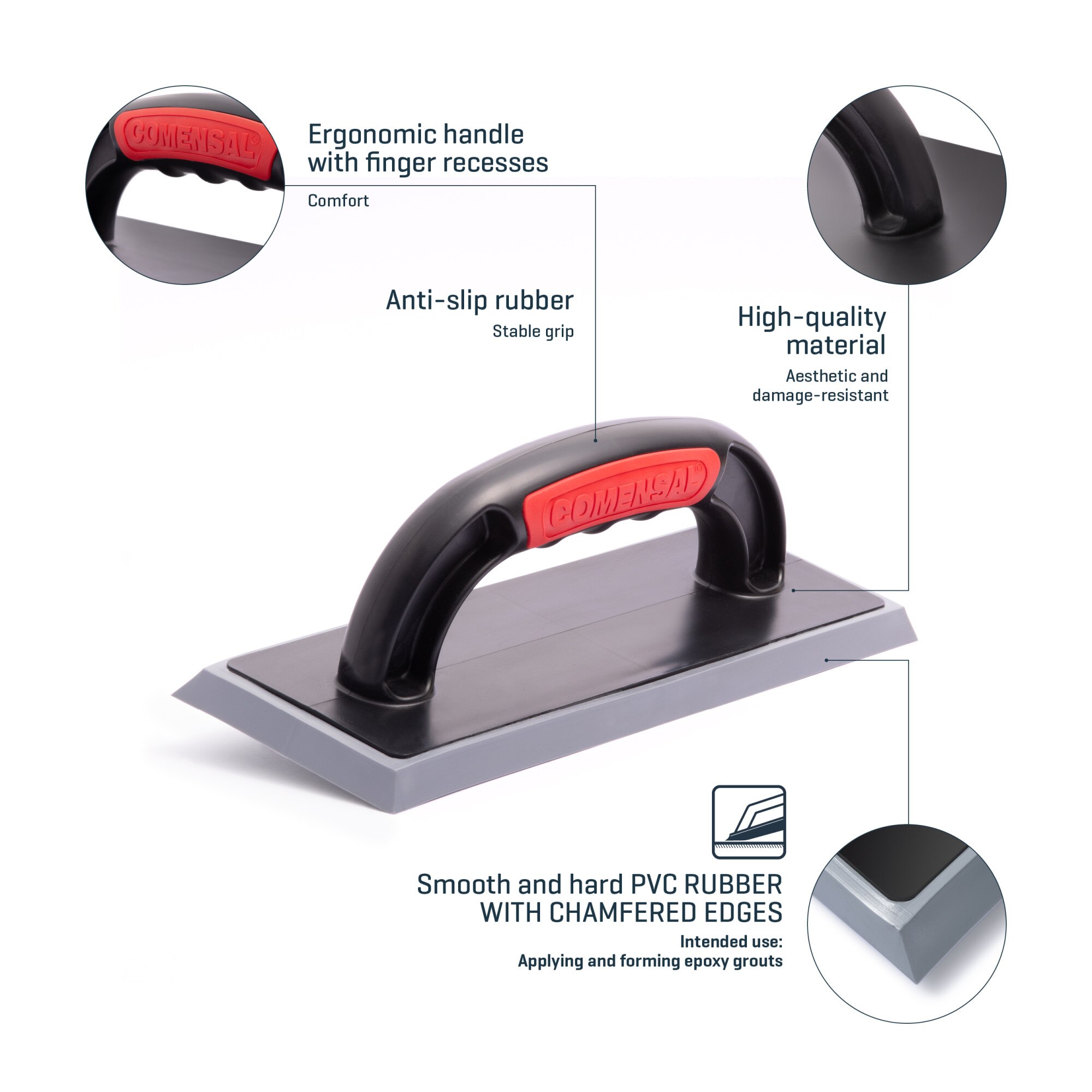 Drisca cu cauciuc, COMENSAL, PVC, Universal, 230x80, Negru/Gri, cauciuc ...