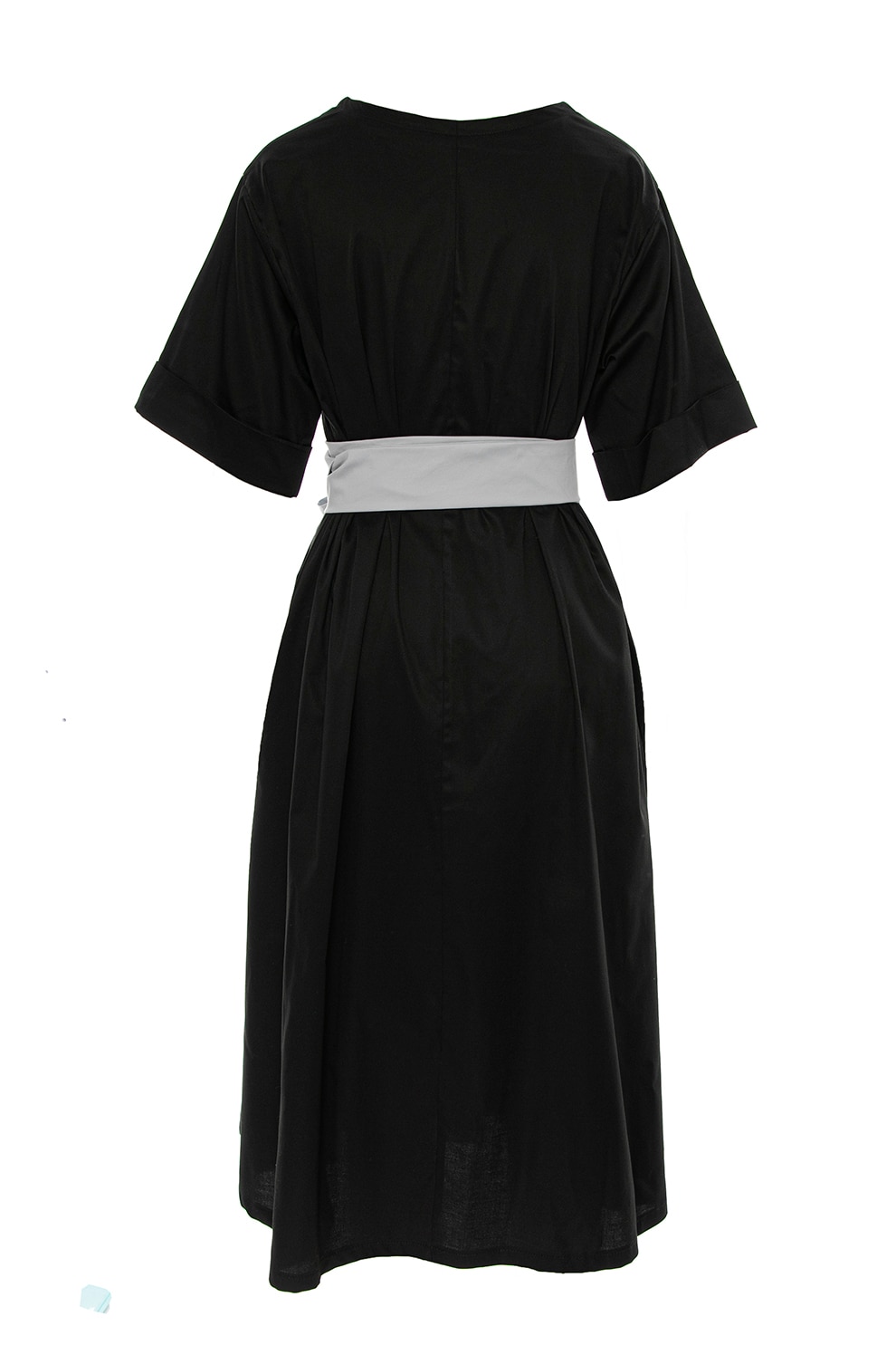 AnTanTe Design, Rochie pictata manual cu o centura, Negru/Gri, M - eMAG.ro