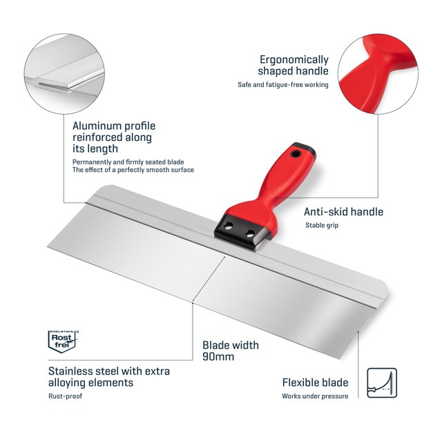 Spaclu fatada din otel inoxidabil, COMENSAL, profesional, cu maner de ...